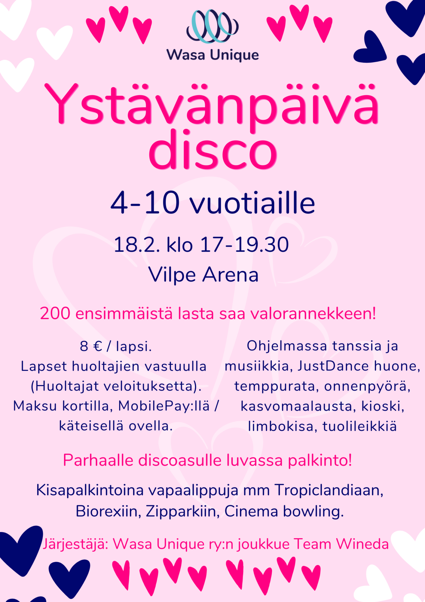 Team Wineda järjestää ystävänpävä disco | Wasa Unique